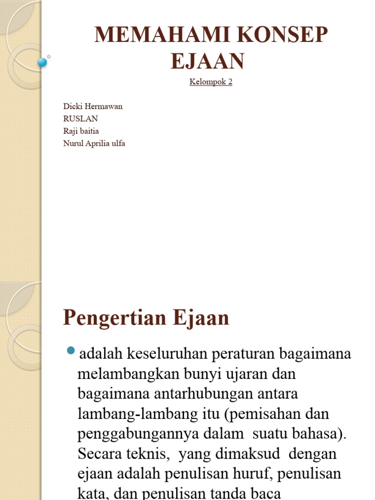 Memahami Konsep Ejaan | PDF