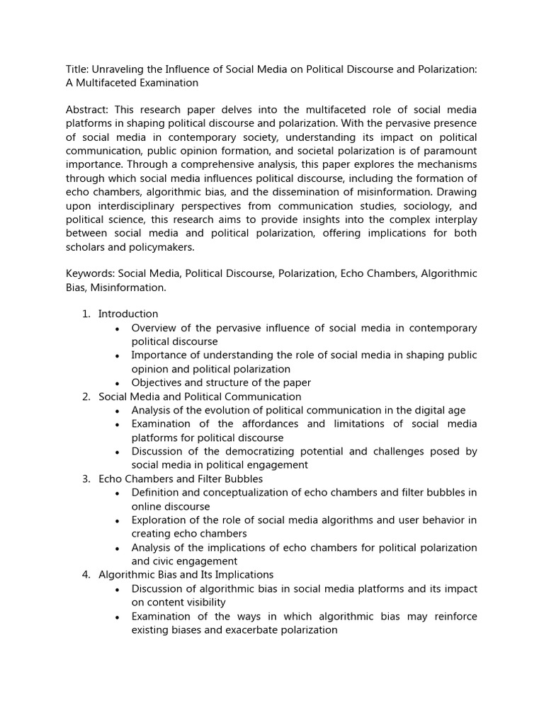 Unraveling The Influence of Social Media On Political Discourse and ...