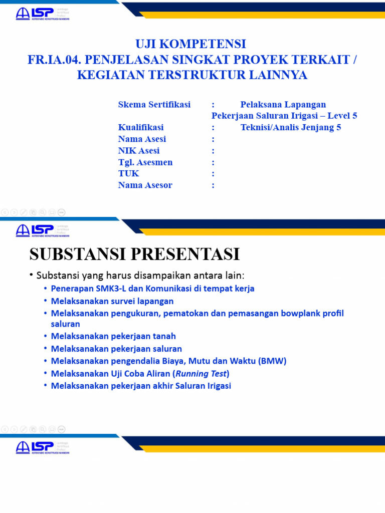 Pelaksana Lapangan Pekerjaan Saluran Irigasi - Level 5 | PDF | Sains & Matematika | Komputer
