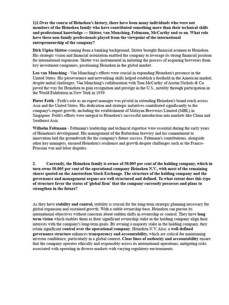 Heineken Case Study Answers | PDF | Finance & Money Management