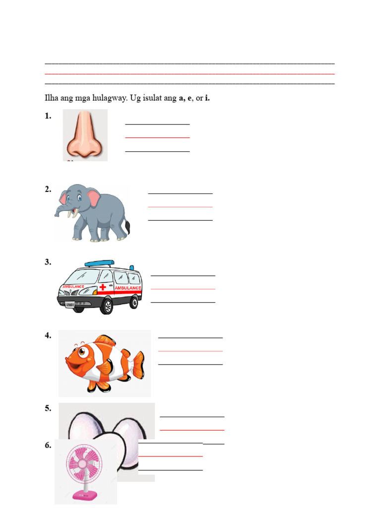 A,E,I worksheet | PDF