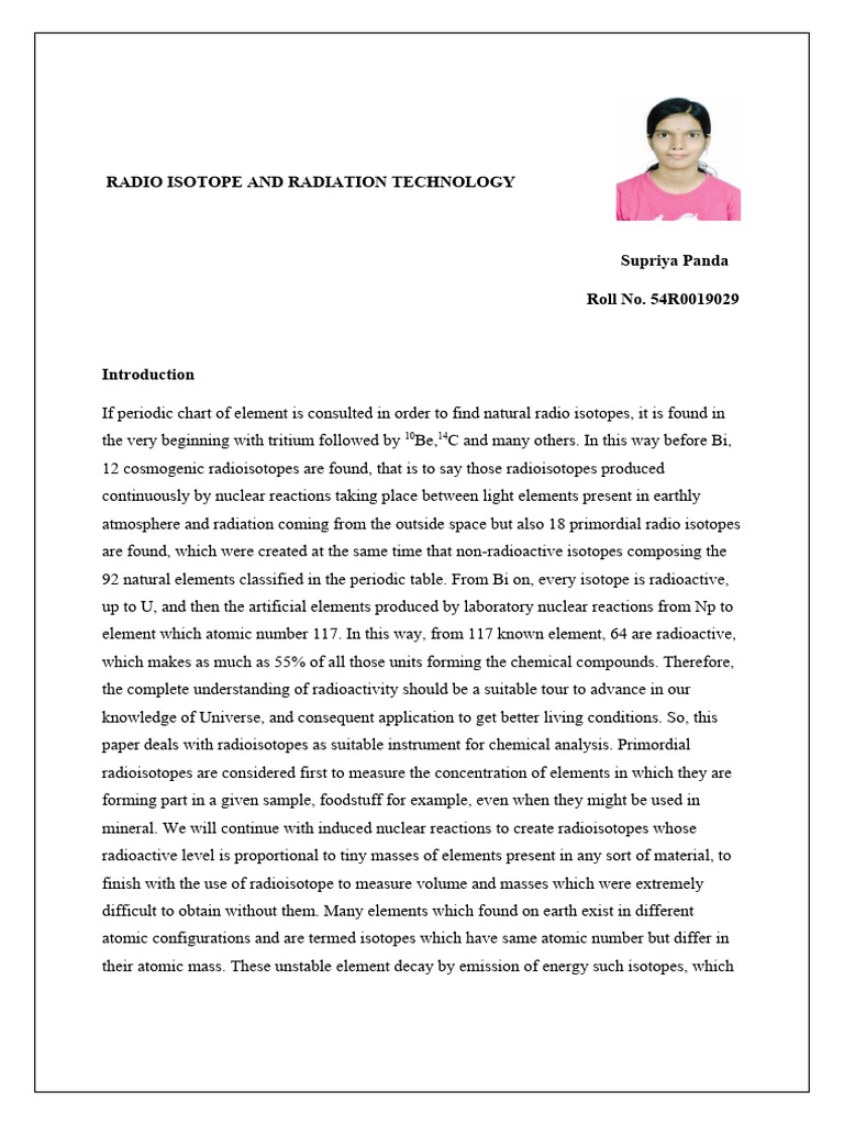 Radioisotopes in Technology and Medicine | PDF | Radionuclide ...