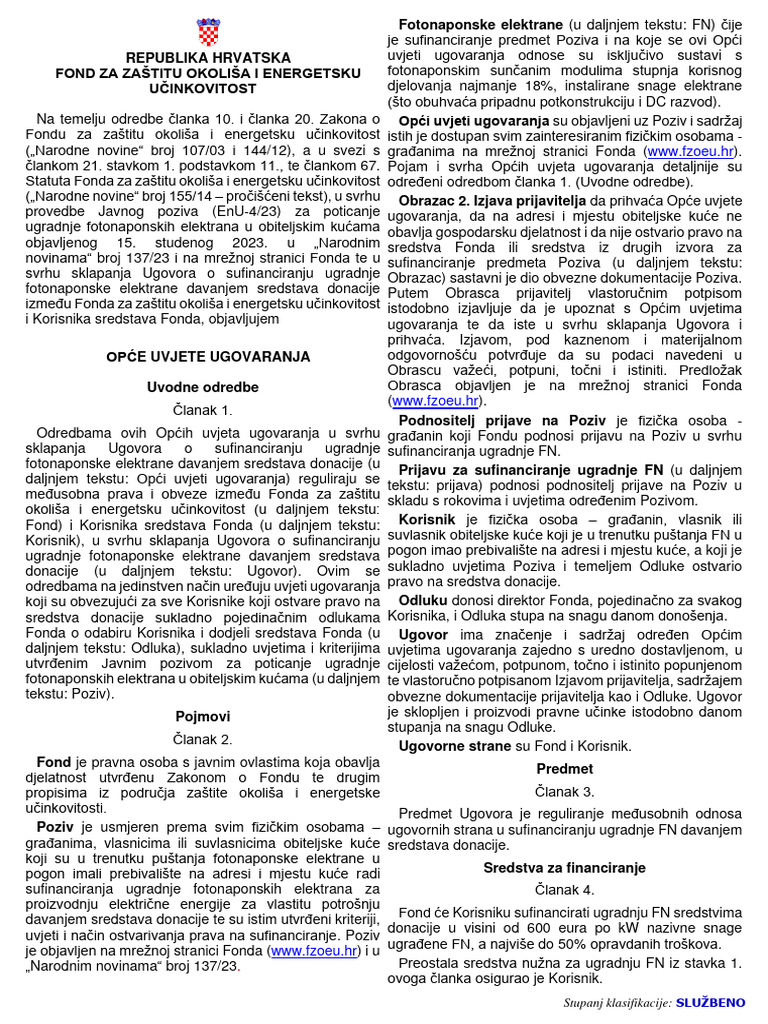 Prilog 3. Opći Uvjeti Ugovaranja | PDF