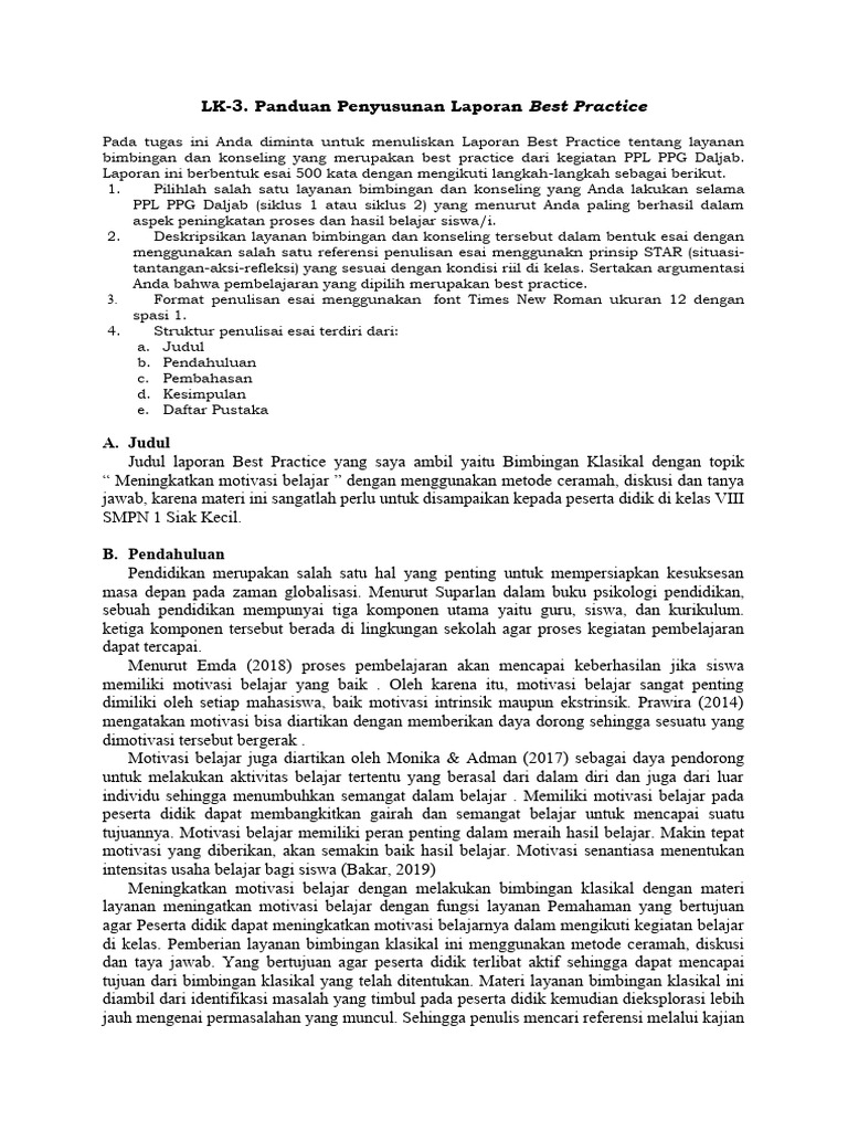 LK. 3.1 Penyusunan Hasil Best practice-BK | PDF