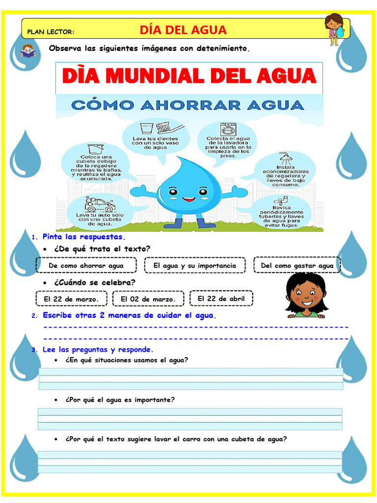 FICHA DEL AGUA PLAN LECTOR | PDF