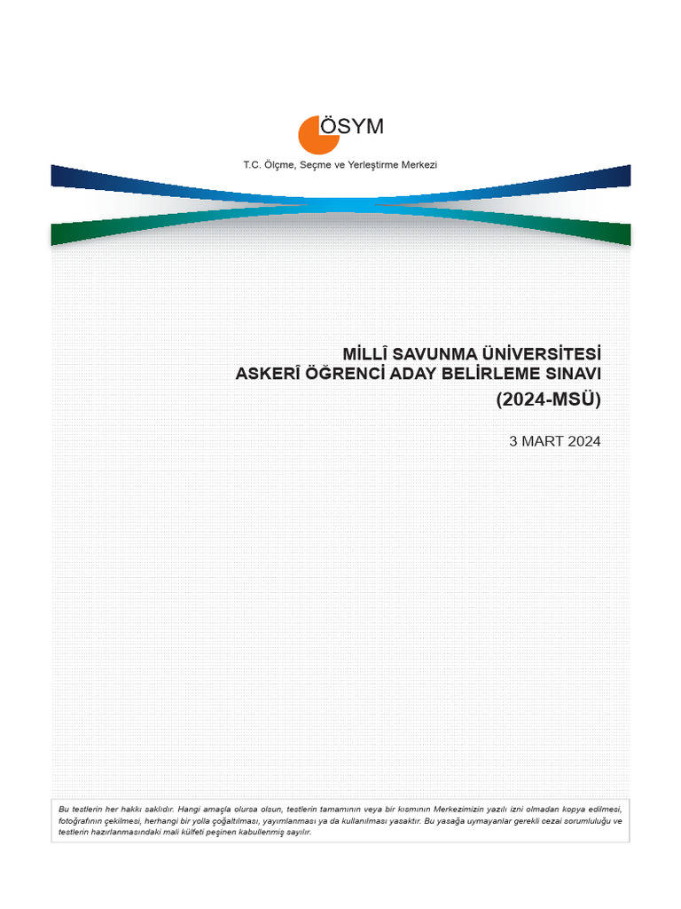 Https:Dokuman Osym Gov tr:Pdfdokuman:2024:MSU:Tsk03032024 | PDF