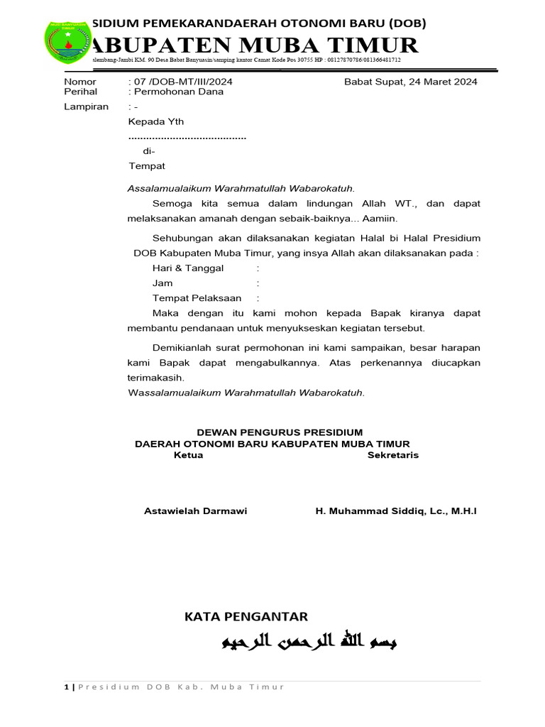 Proposal Halal Bi Halal | PDF
