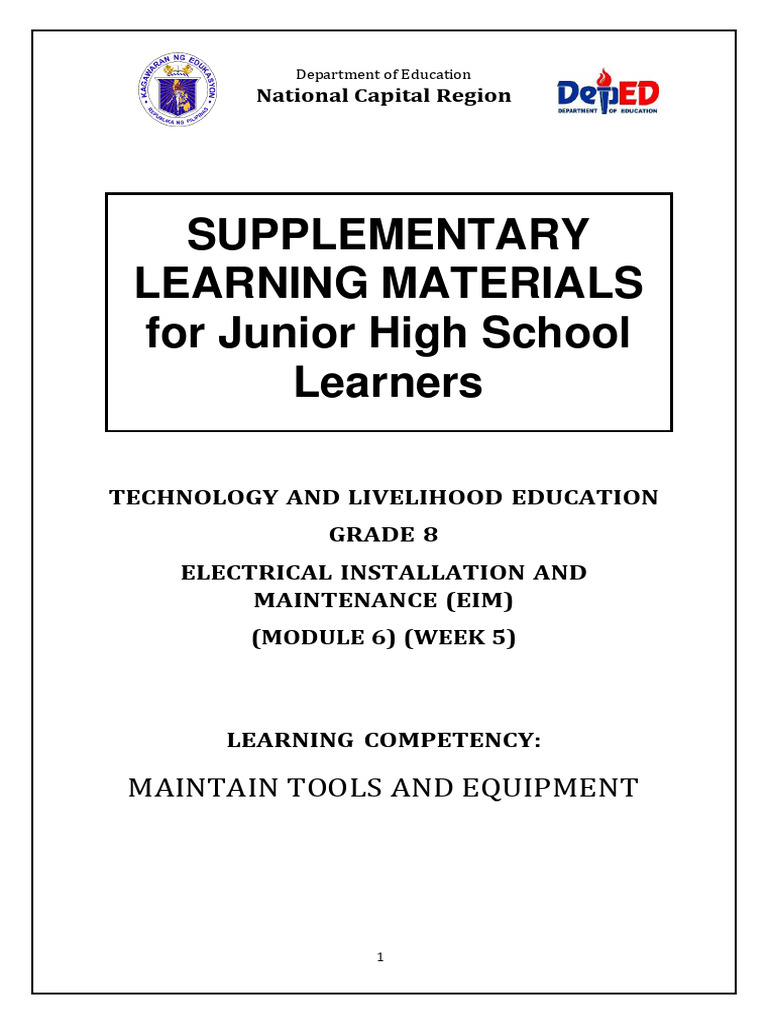 Module 6 Maintain Tools And Equipment Pdf