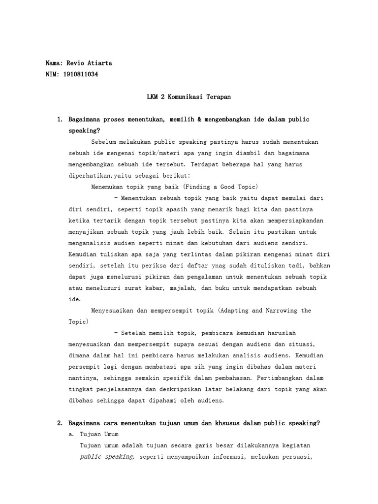 LKM 2 Komunikasi Terapan Revio | PDF