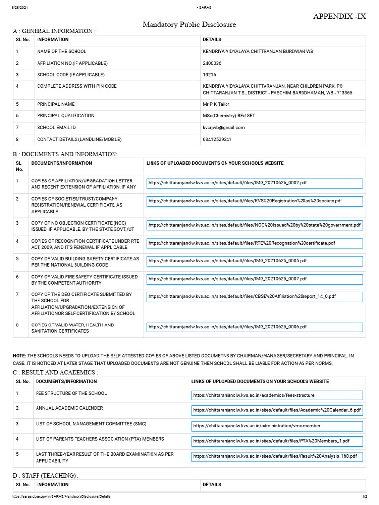 Mandatory Public Disclosure Saras - 1 | PDF