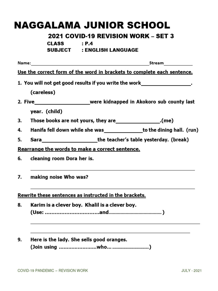 P_5 ENGLISH LANGUAGE SET | PDF