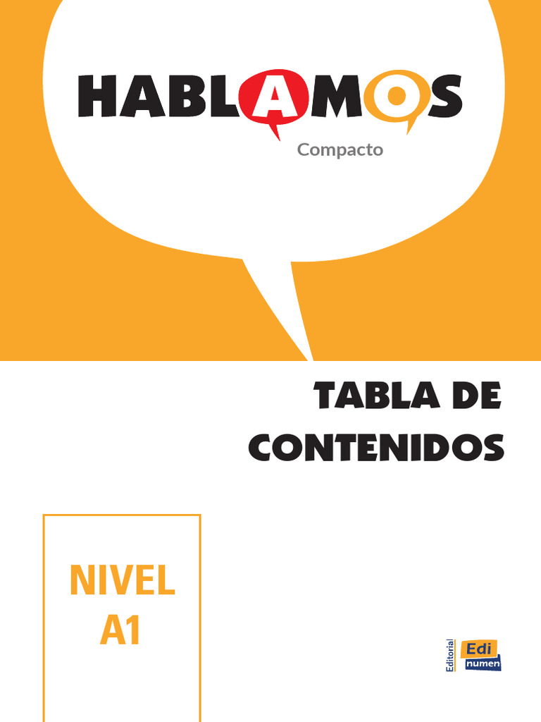 Hablamos Compacto A1 (Libro Content) | PDF | Adjetivo | Verbo