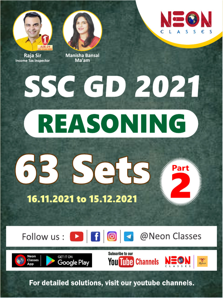 SSC GD 2021 Reasoning PYQs | PDF | Money