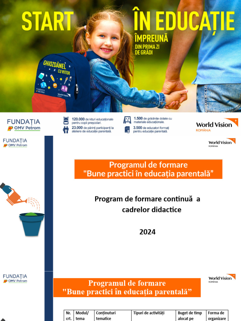 S2 Program de Formare Educatori - Start in Educatie | PDF
