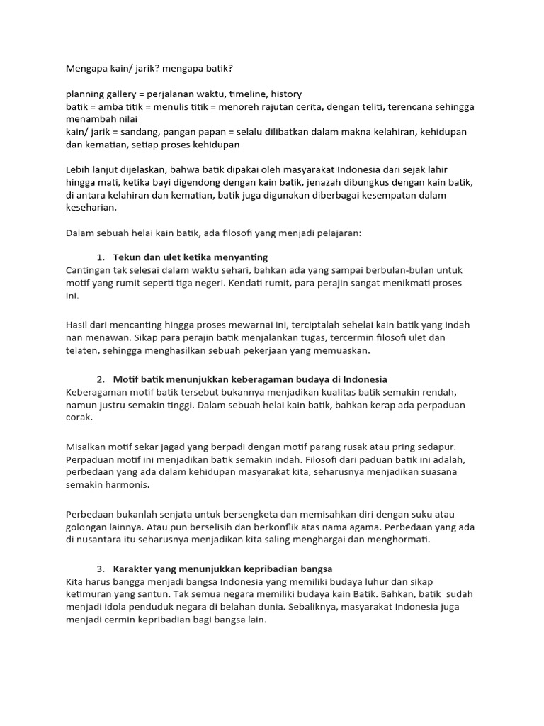 Filosofi Kain Batik | PDF