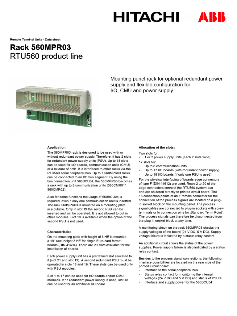 Rtu Rack - 560mpr03 | Download Free PDF | Electrical Connector | Power ...