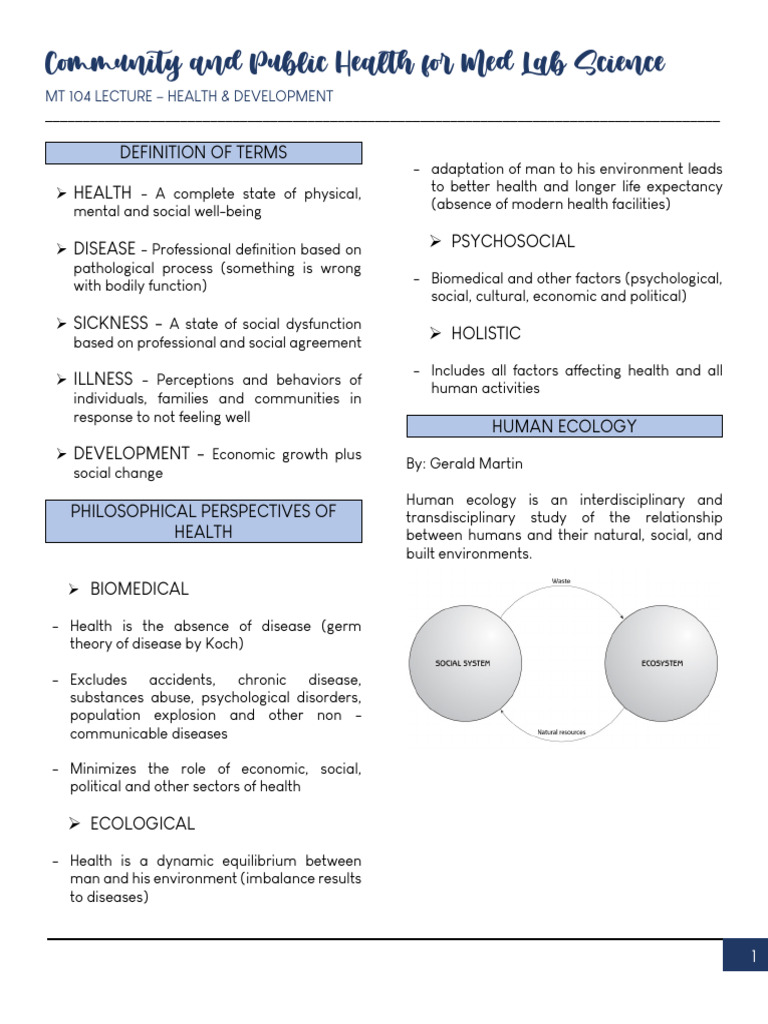 CPH Lec 2ND Sem Health and Development | PDF