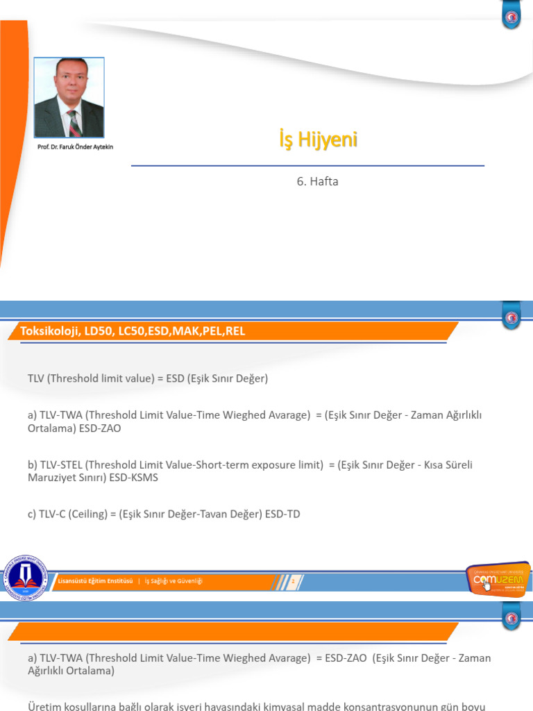 UE-YL Iş Hijyen FRK Ders 6 | PDF