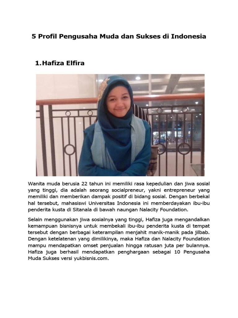 5 Profil Pengusaha Muda Dan Sukses Di Indonesia | PDF