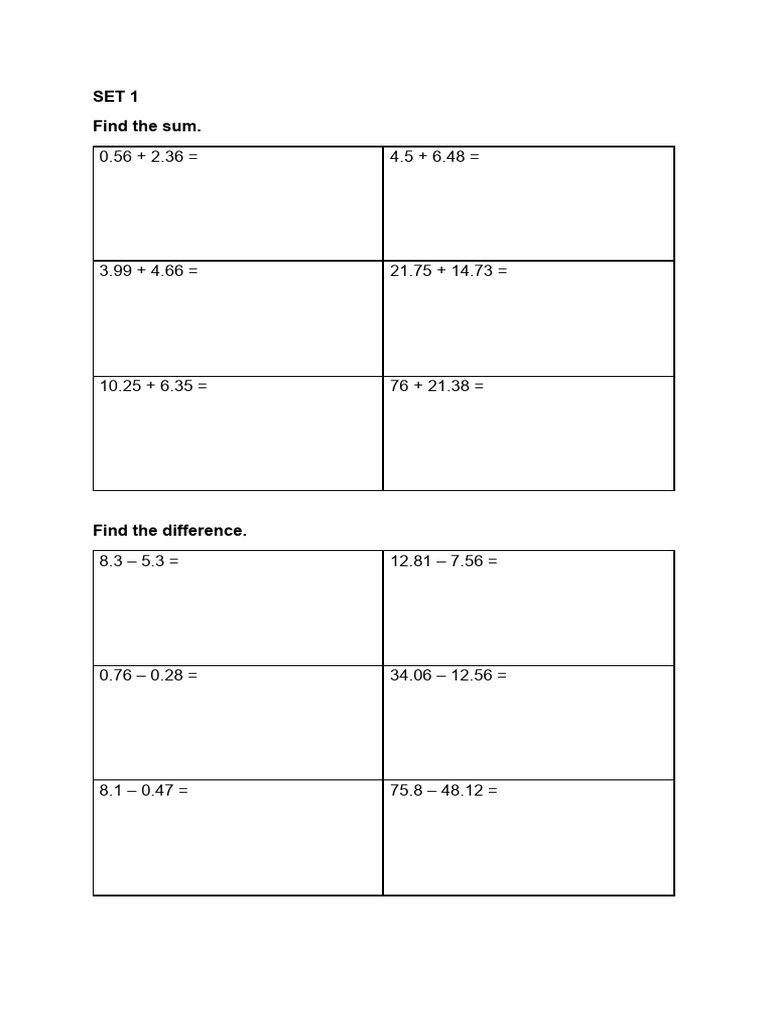 P4 - Decimal Operation (Quiz PIS) | PDF | Cooking, Food & Wine