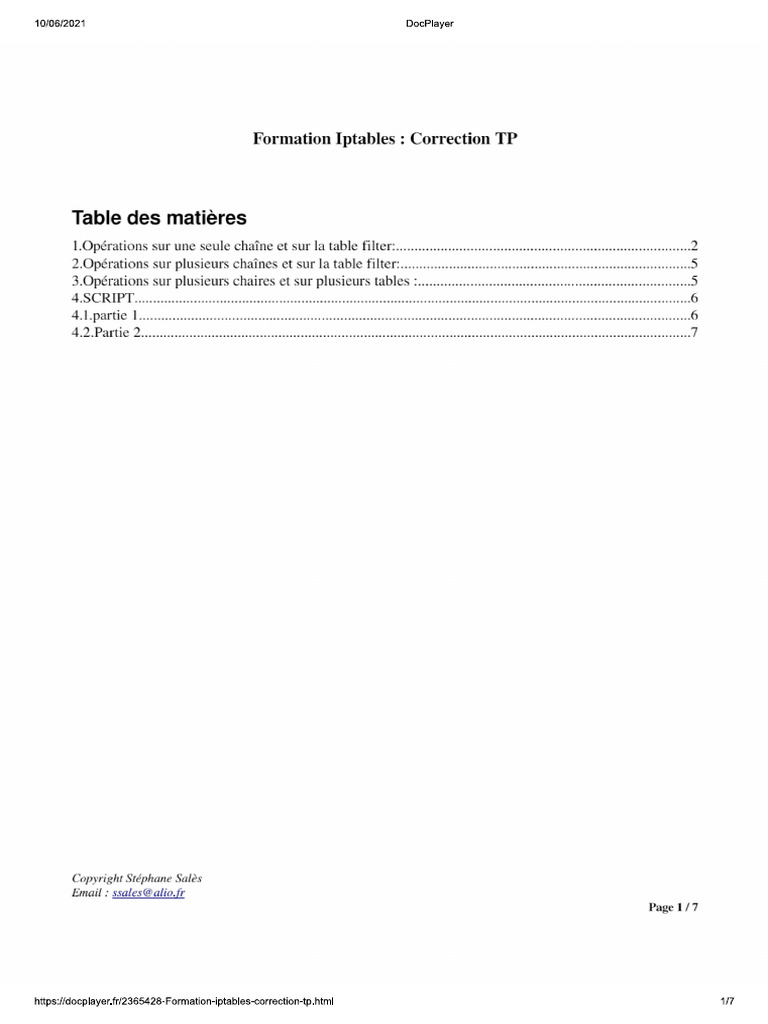 Formation Iptables - Correction TP - PDF | PDF