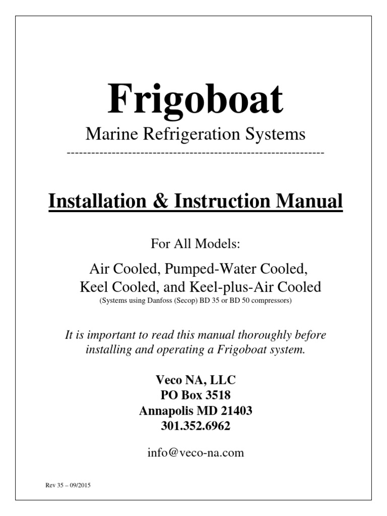 Frigoboat Manual Rev 35 | PDF | Refrigerator | Thermostat
