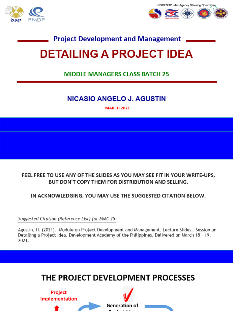 03a PDM Detailing Project Ideas - MMC 25 | PDF | Goal
