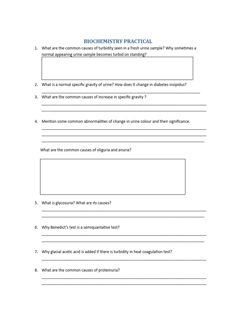 Biochemistry Practical | PDF