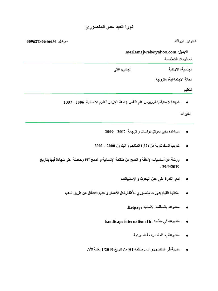 Noura CV | PDF