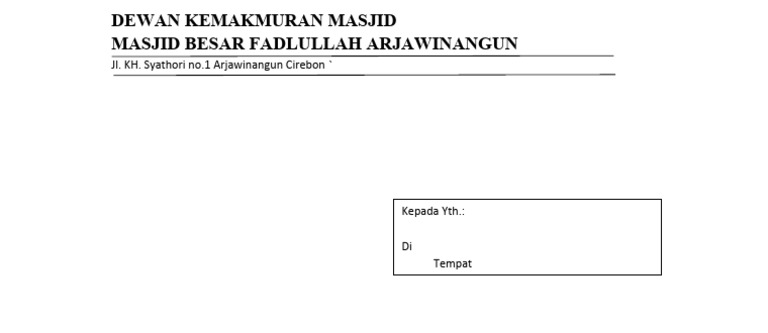 Amplop Kop Surat Masjid | PDF