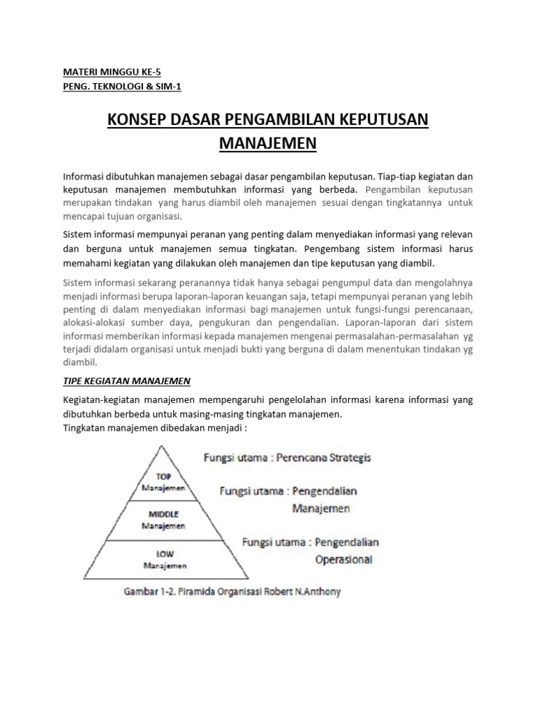 MM5 Konsep Peng. Kep. Manajemen | PDF