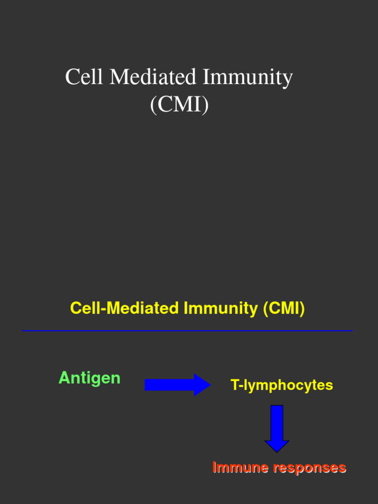 Lecture - Cell Mediated Immunity | PDF | T Cell | T Helper Cell