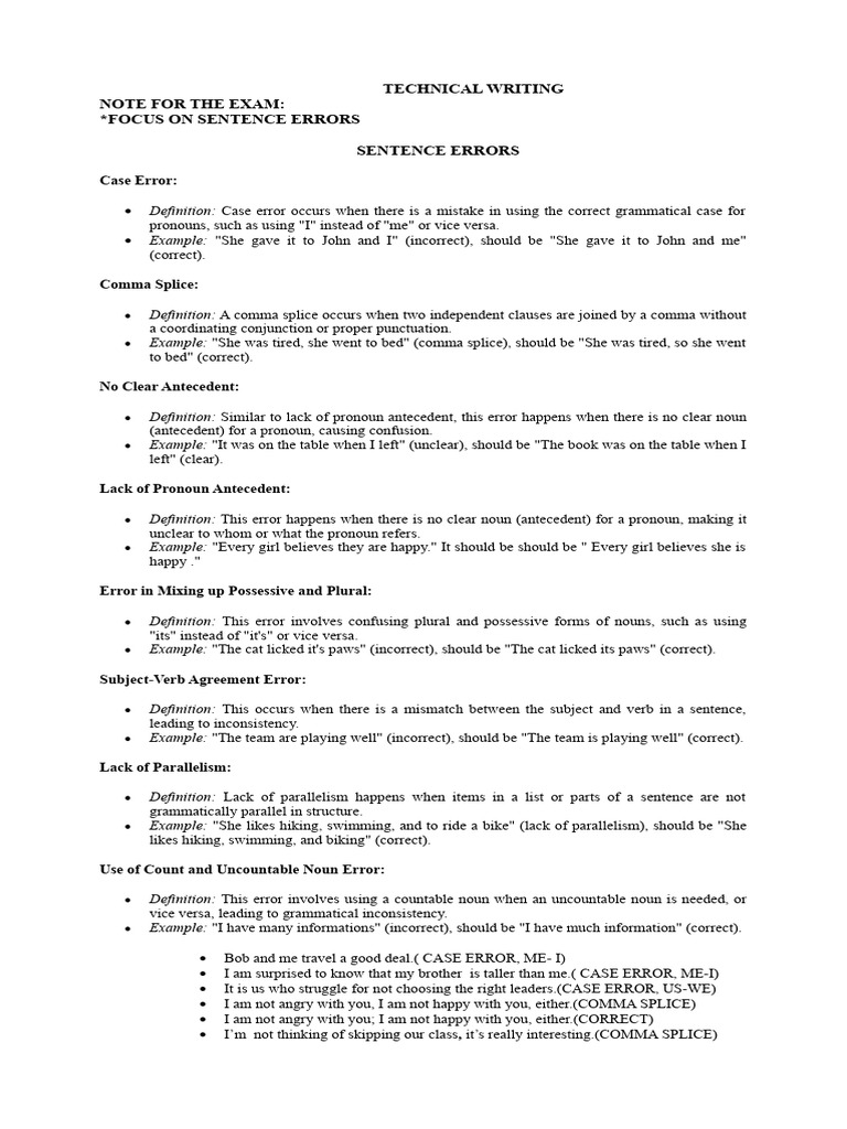 Prelim Handout Technical Writing | PDF | Comma | Pronoun