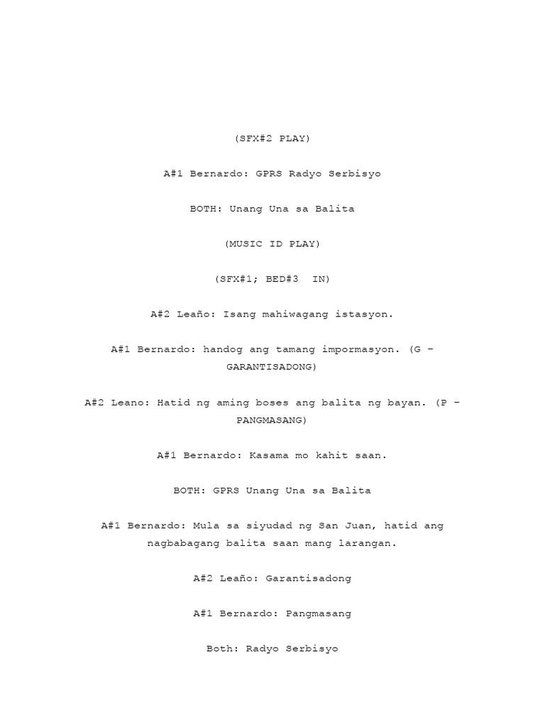 G1 Radio Broadcasting Iskrip | PDF