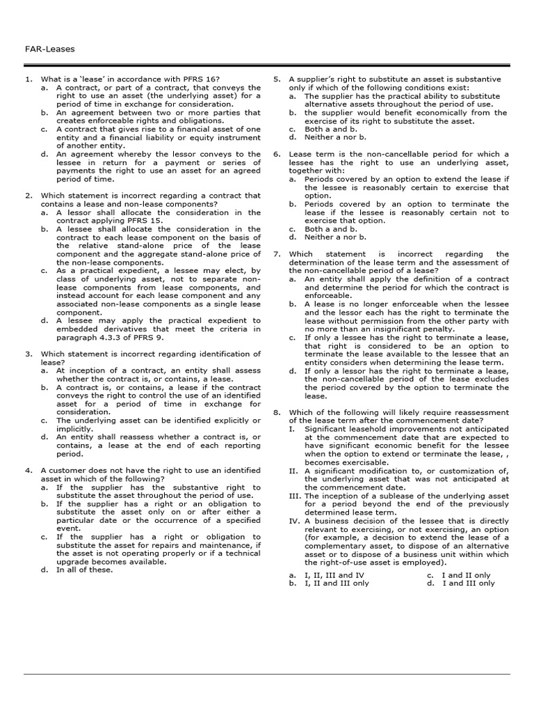 7 and 8 Leases | PDF | Lease | Derivative (Finance)