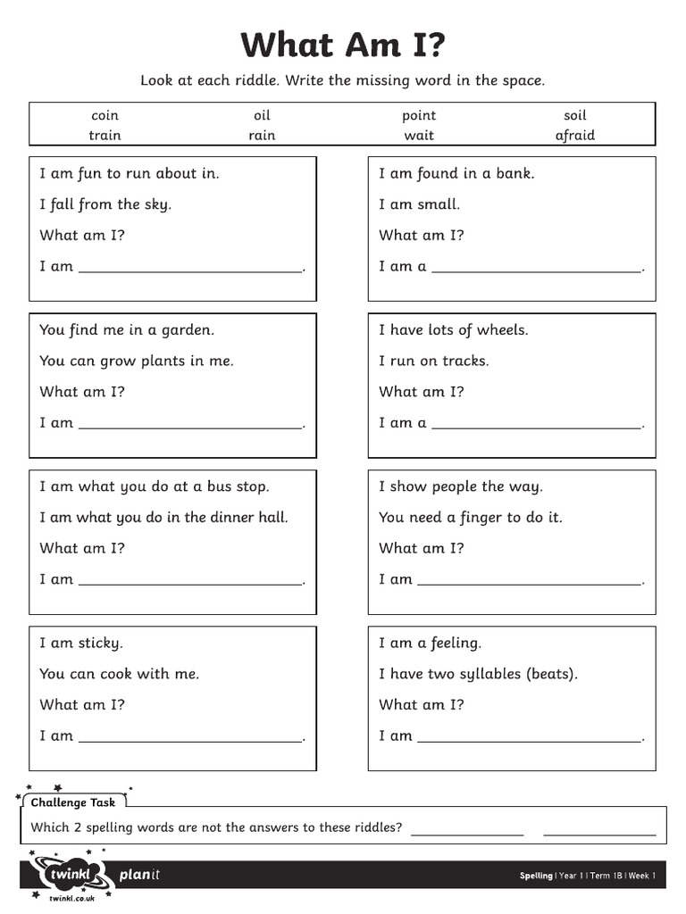 What Am I Activity | PDF