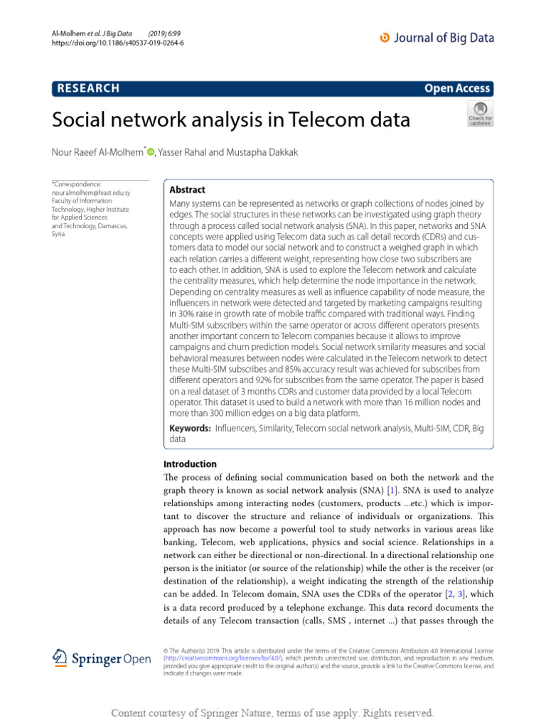 Social_network_analysis_in_Telecom_data | PDF | Apache Hadoop | Big Data