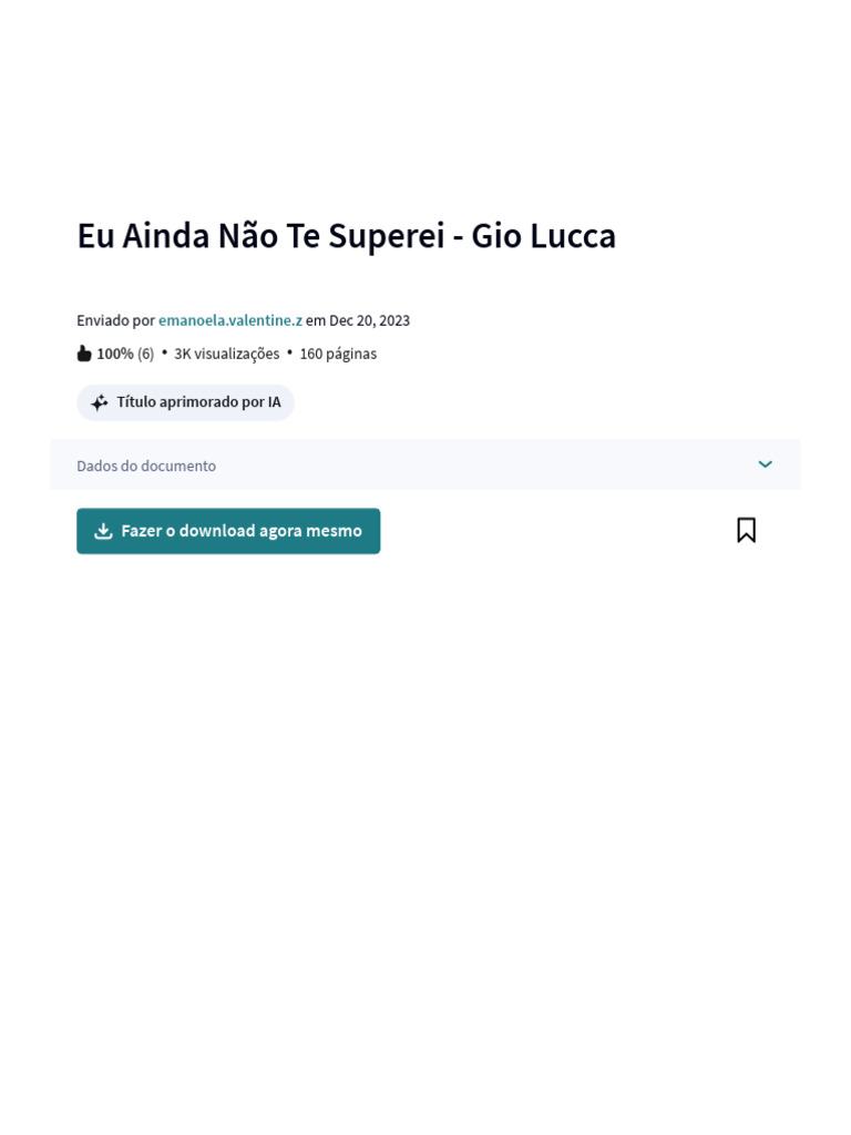 Eu Ainda Não Te Superei - Gio Lucca - PDF | PDF