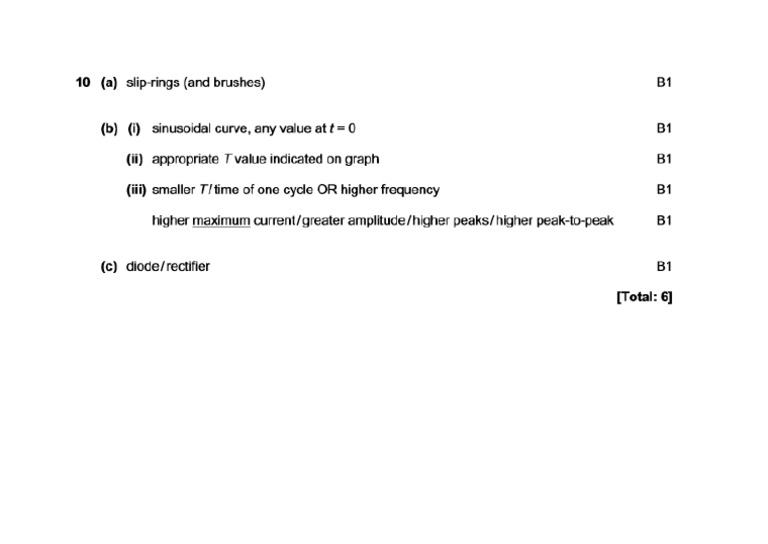 CiE GCSE Physics Section 33 Exam Question mark scheme | PDF