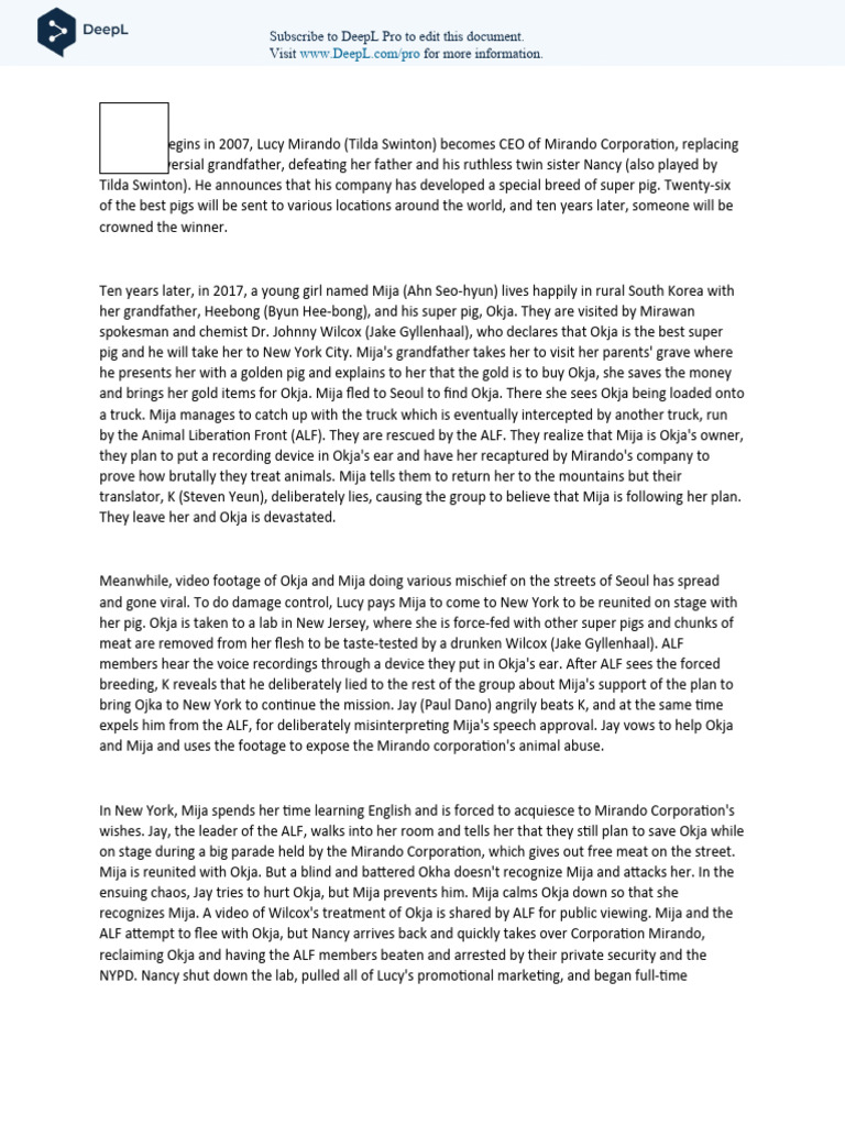 Sinopsis Film Okja | PDF