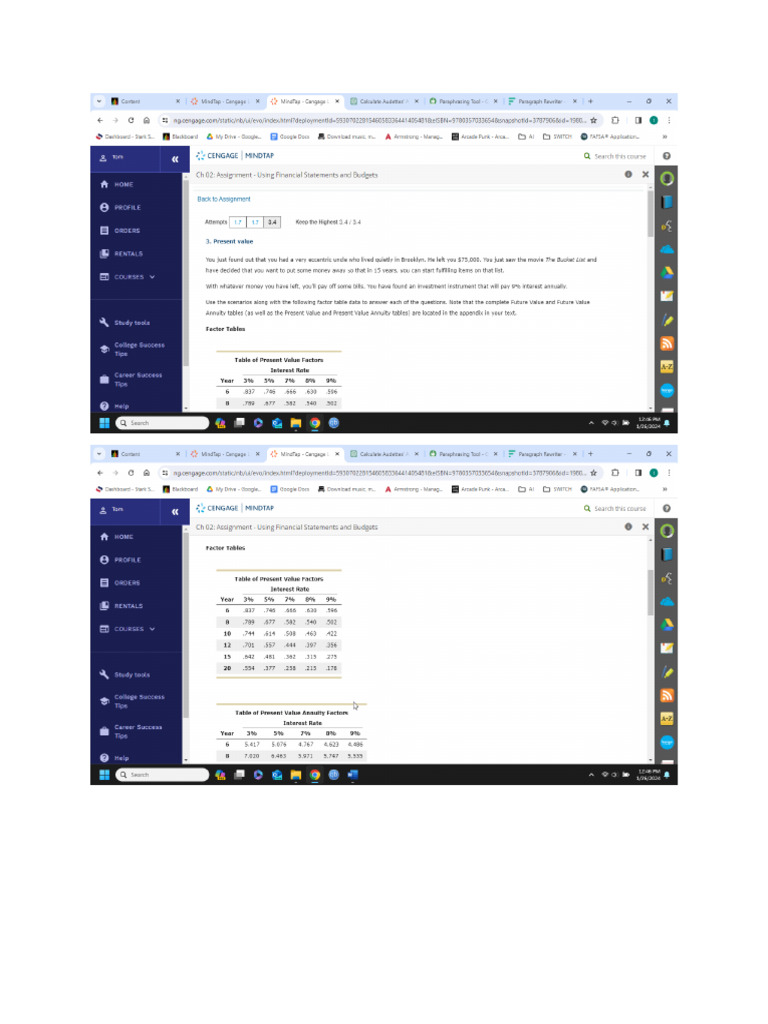 Chapter 2c Assignment - Using Financial Statements and Budgets | PDF