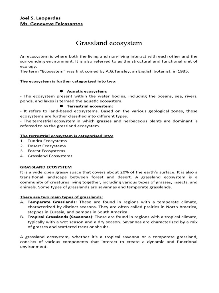 Narrative | PDF | Grassland | Ecosystem