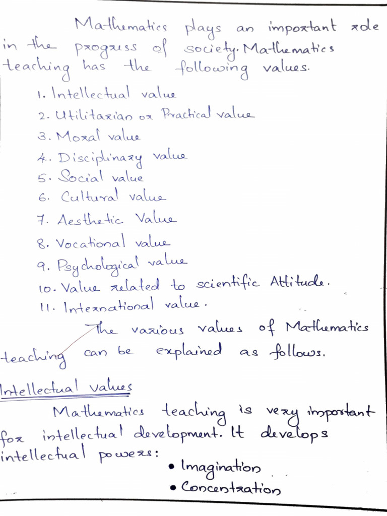 Values of Learning Mathematics | PDF