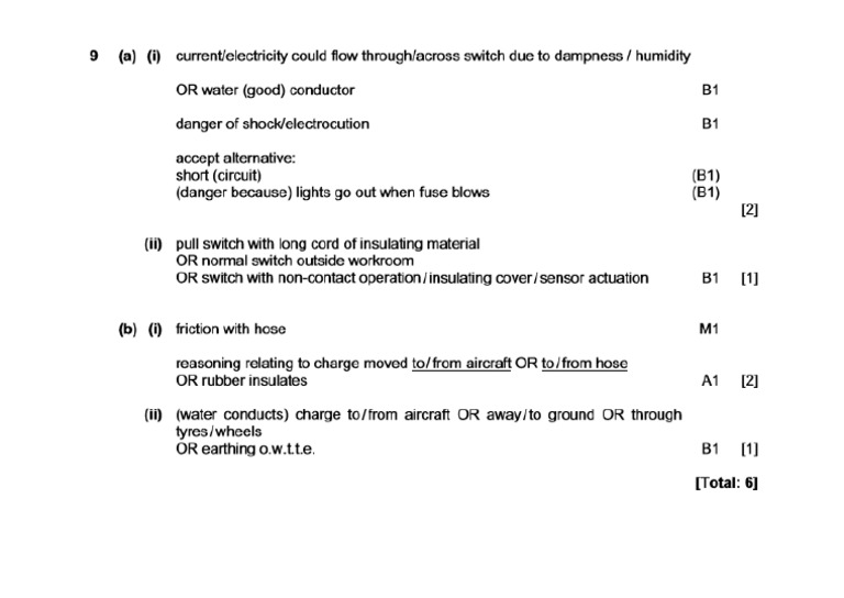 Section 26 Exam Question mark scheme | PDF