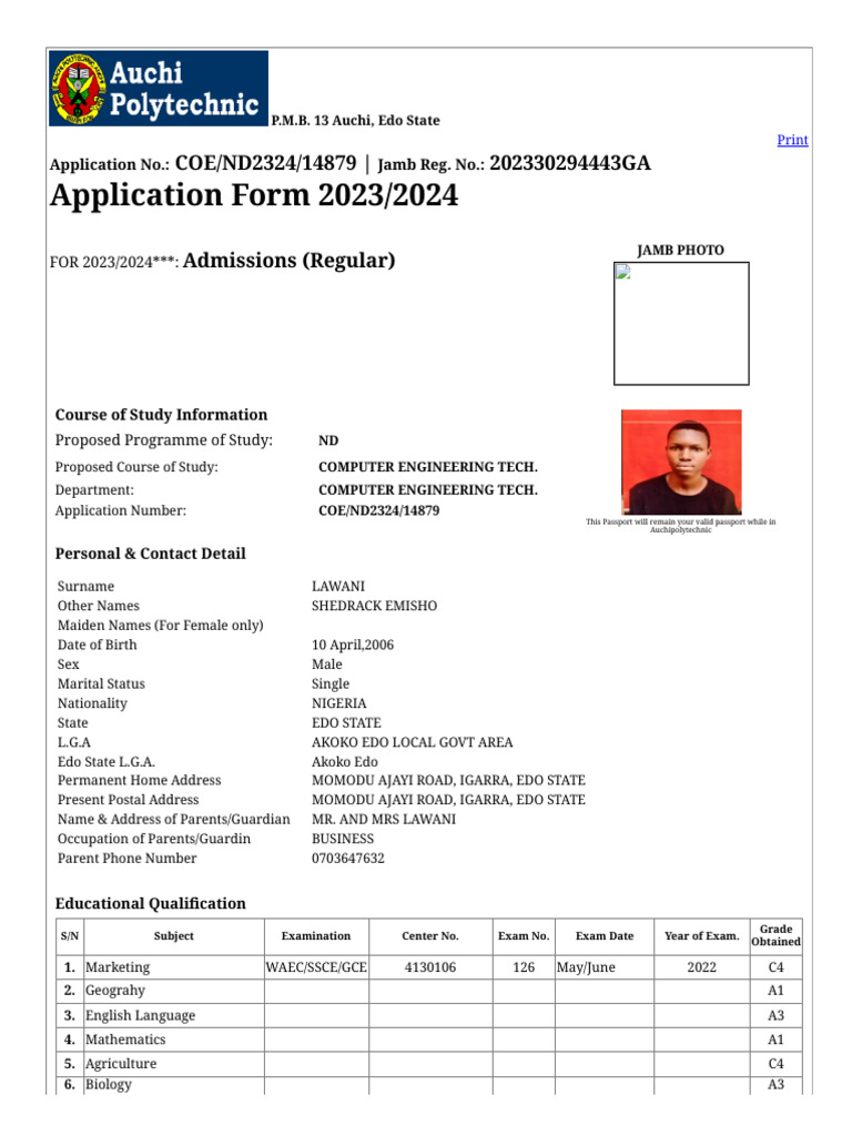 Printform - PHP | PDF | Educational Stages | Qualifications