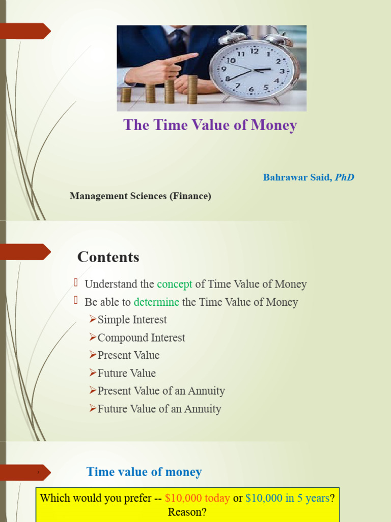 Lecture 3rd Time Value of Money | PDF | Time Value Of Money | Present Value