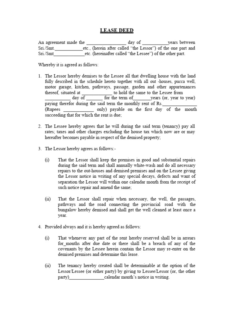 Lease Deed | PDF