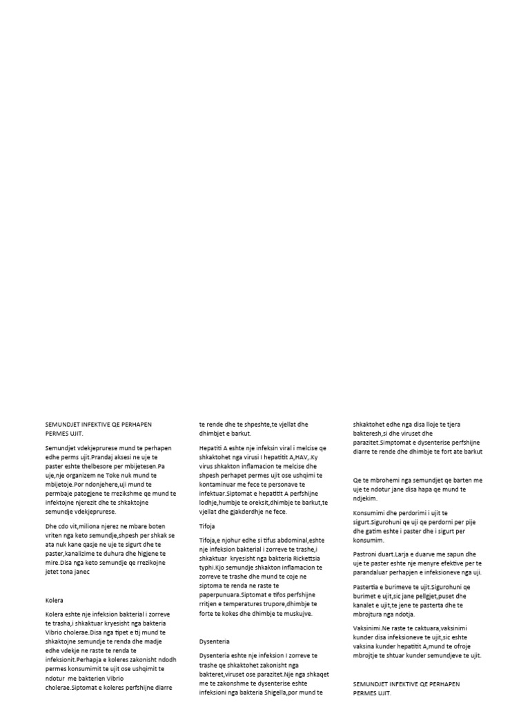 Semundjet Infektive Qe Perhapen Permes Ujit | PDF