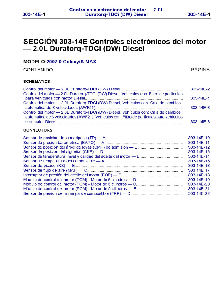 Sección 303-14E Controles Electrónicos Del Motor - 2.0L Duratorq-Tdci ...