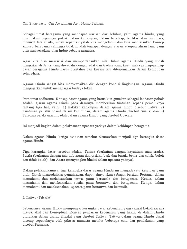 3 Kerangka Dasar Agama Hindu | PDF | Pengembangan Diri | Agama & Spiritualitas
